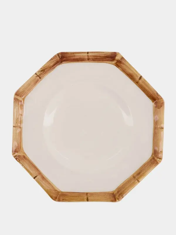 LES-OTTOMANS Bamboo Ceramic Coffee Cup And Saucer
