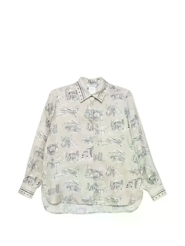 Max Mara Patterned Buttoned Shirt - Neutrals