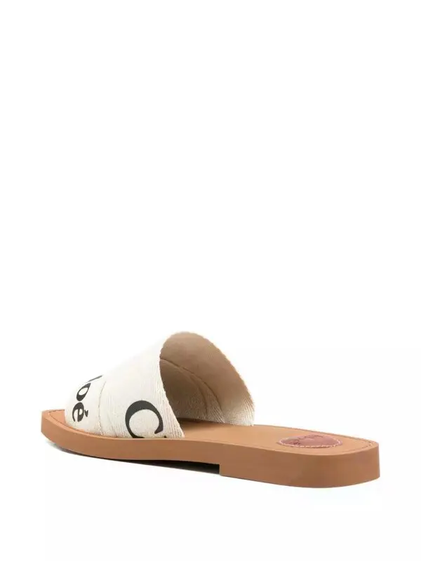 Chloé Woody Logo-detail Slides - Neutrals