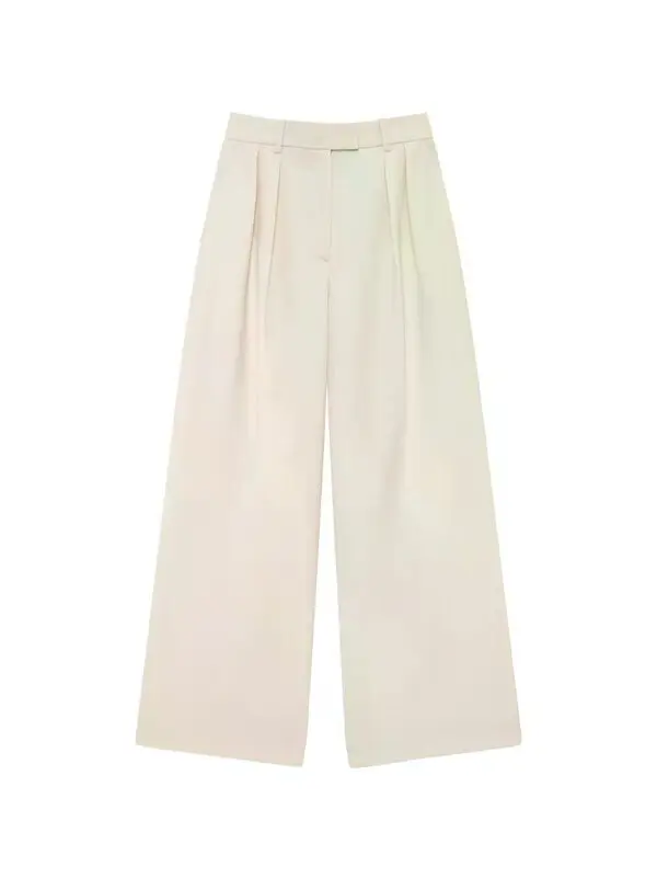 ANINE BING Lou Pleated Trousers - Neutrals