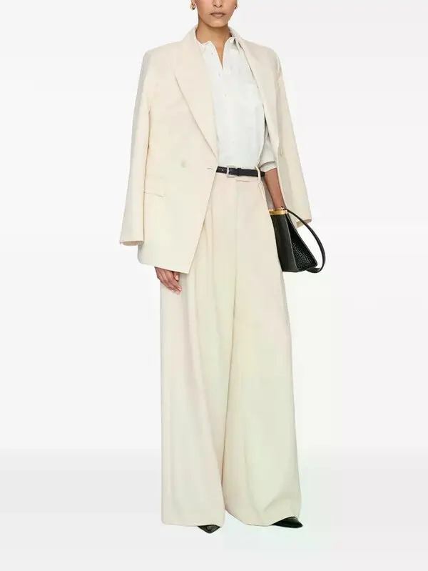 ANINE BING Lou Pleated Trousers - Neutrals