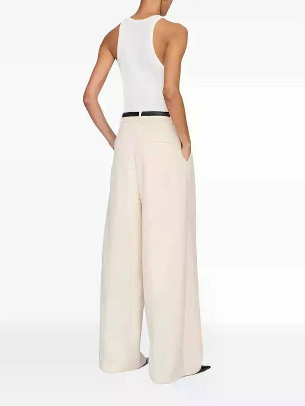 ANINE BING Lou Pleated Trousers - Neutrals