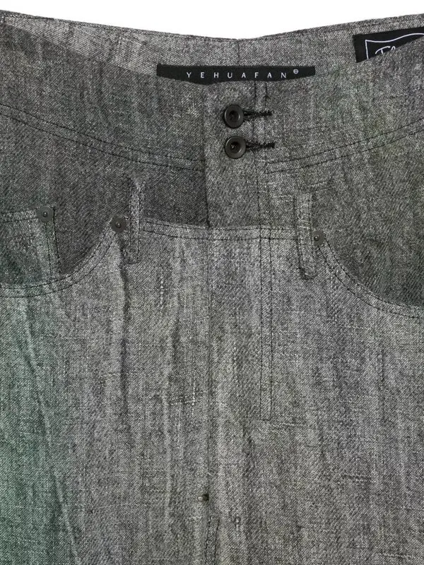 YEHUAFAN Belt-loop Pocket Trousers