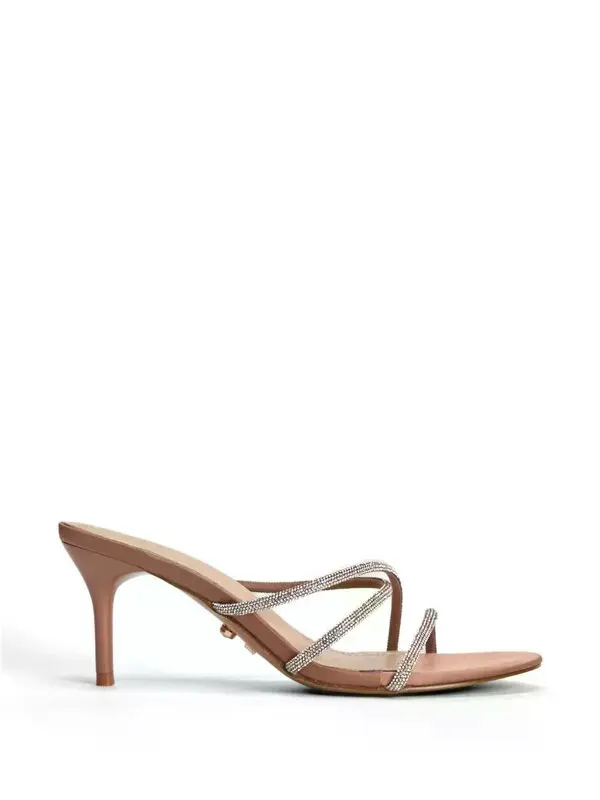 TWENTY FOURHAITCH Crystal-embellished Slip-on Sandals - Brown