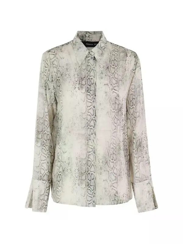 Federica Tosi Snakeskin-print Shirt - White