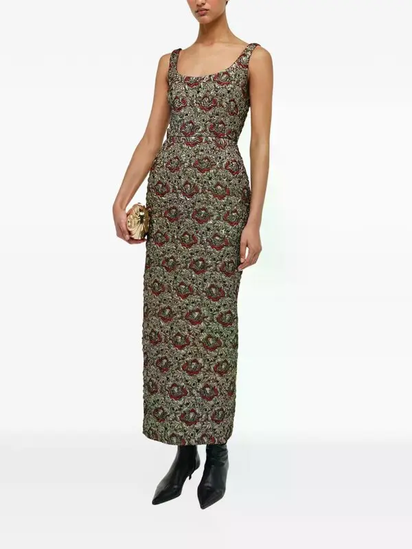 Simkhai Ravenna Floral-print Midi Dress - Gold