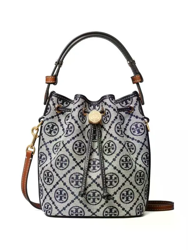 Tory Burch Mini Monogram Bucket Bag - Grey