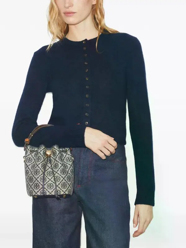 Tory Burch Mini Monogram Bucket Bag - Grey