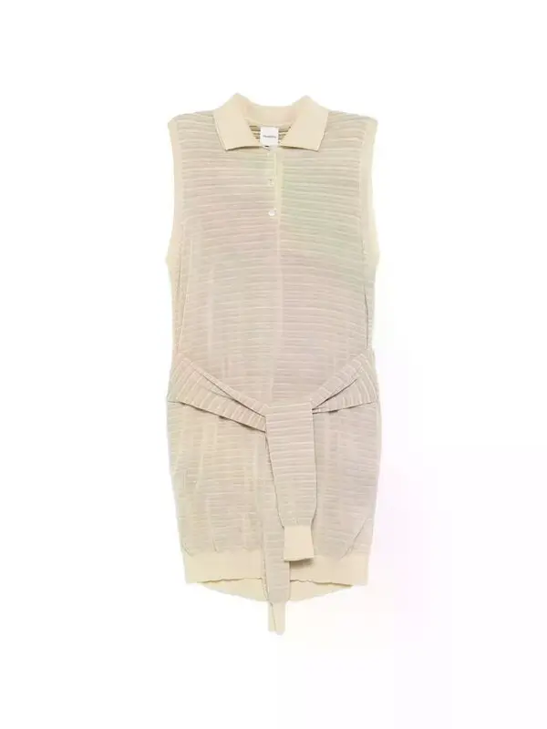 Nanushka Nila Striped Knitted Polo Dress