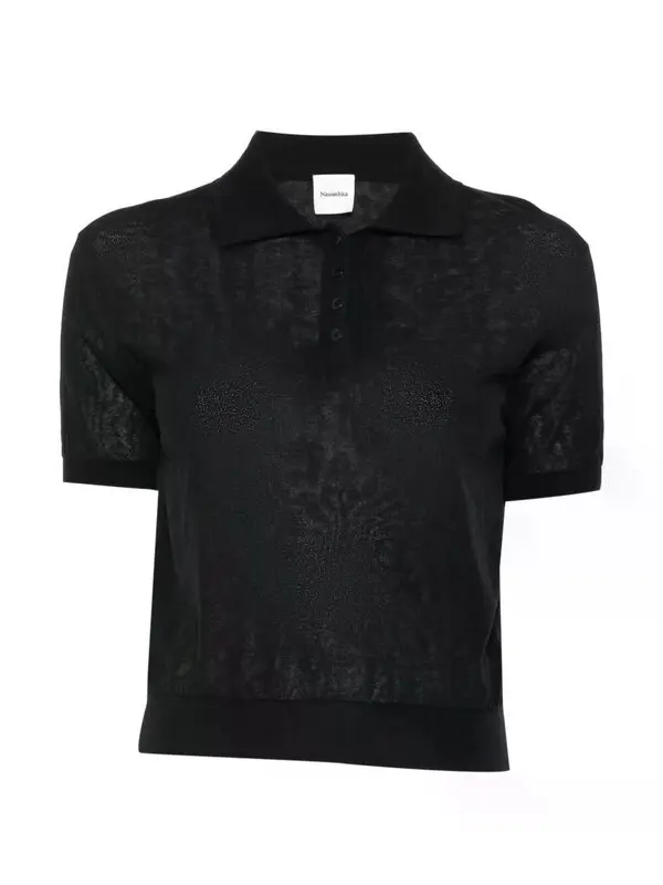 Nanushka Ceneca Fine-knitted Polo Shirt - Black