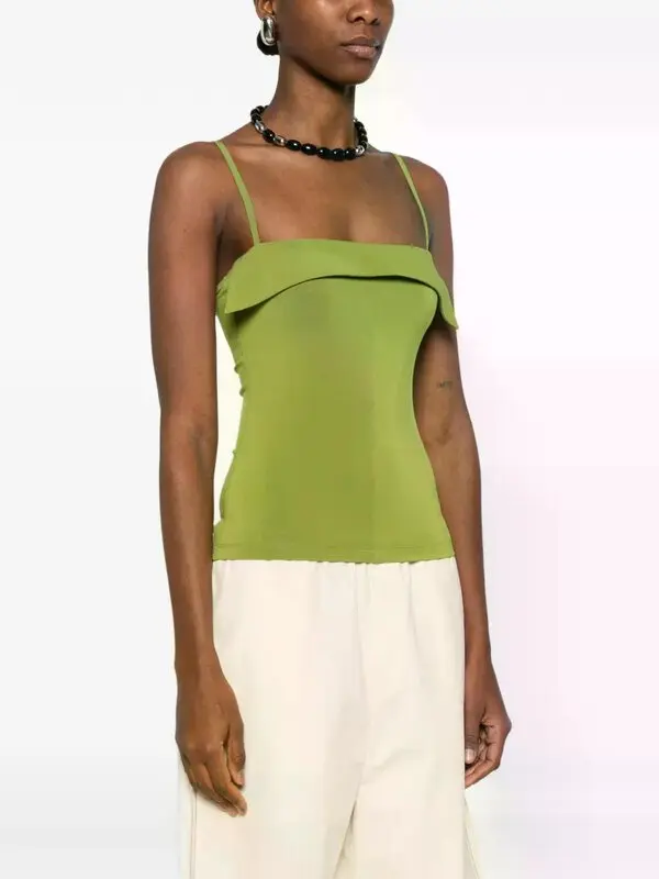 Nanushka Marinie Square-neck Top - Green