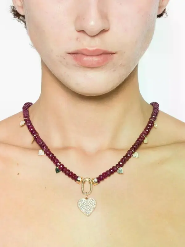 SYDNEY EVAN Corundum Heart Ruby Necklace