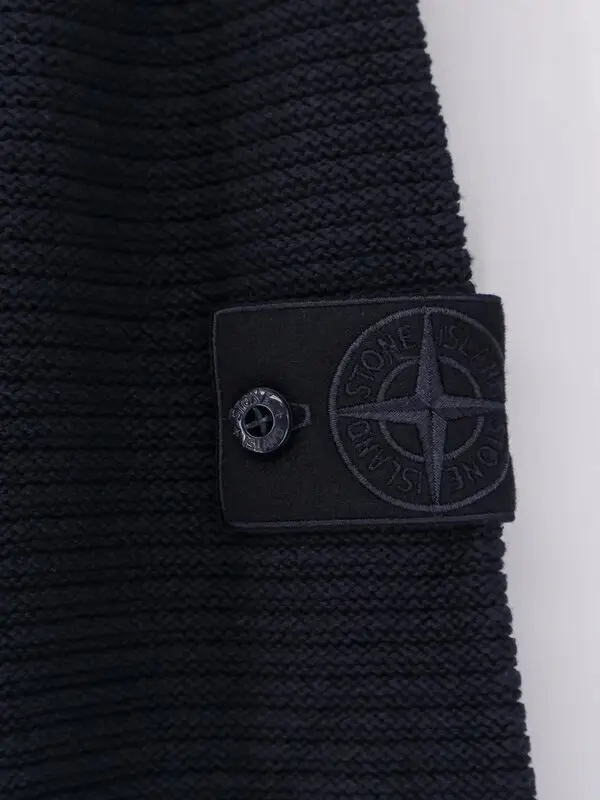 Stone Island Crew Neck Jumper With Compass Logo - Blue