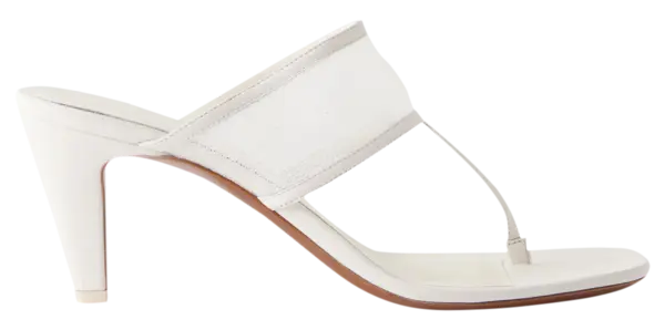 NEOUS Vena 65 Leather-trimmed Mesh Sandals - Neutrals