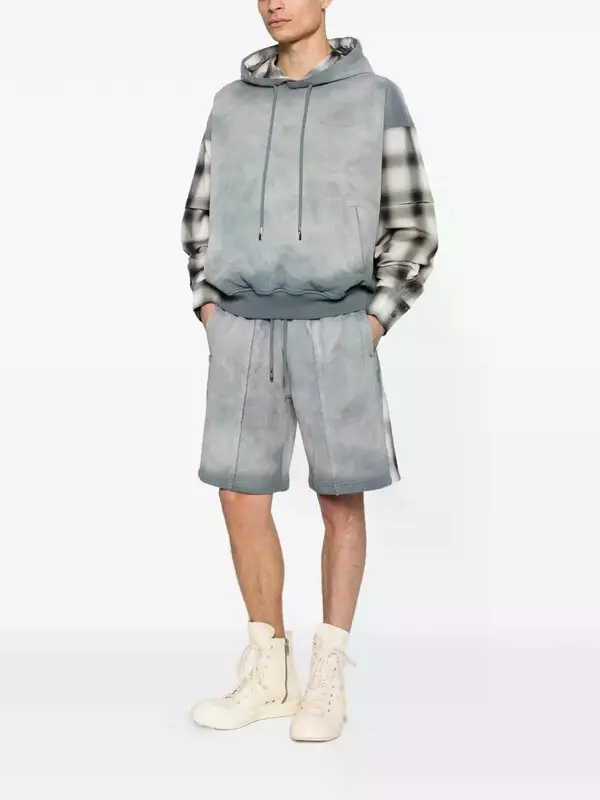 FENG CHEN WANG Check-pattern-sleeve Hoodie