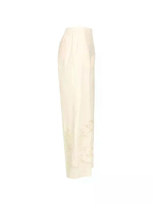 FORTE_FORTE Cropped Embroidery Trousers