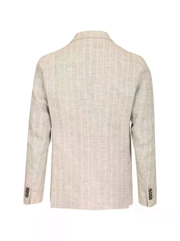 Tagliatore Striped Double-breasted Jacket - Neutrals