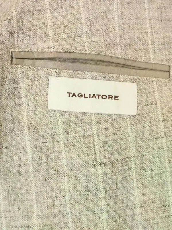 Tagliatore Striped Double-breasted Jacket - Neutrals