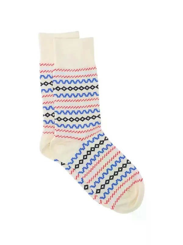 JW Anderson Intarsia Knit Socks - Neutrals