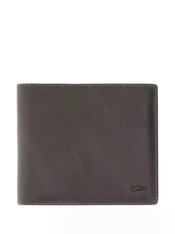 Paul & Shark Leather Bi-fold Wallet - Grey