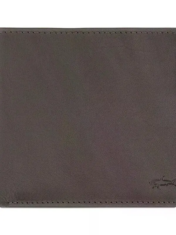 Paul & Shark Leather Bi-fold Wallet - Grey