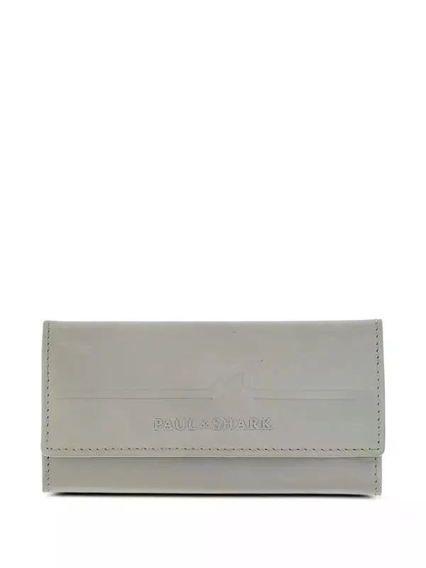 Paul & Shark Fin-embossed Leather Keychain - Grey