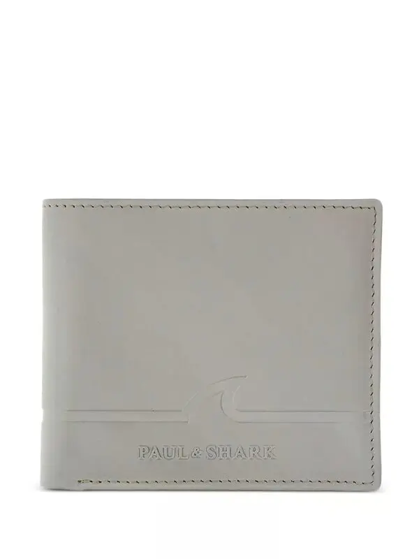 Paul & Shark Shark Fin-embossed Leather Wallet - Grey