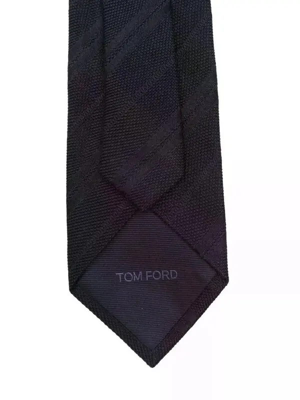 TOM FORD Striped Silk Neck Tie - Black