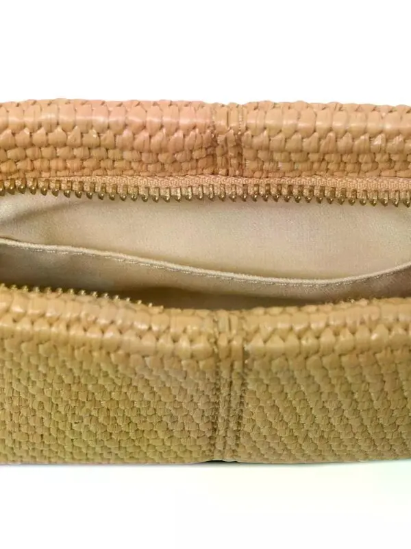 Maje Miss M Raffia Clutch With Chain Strap And Fringe Detail