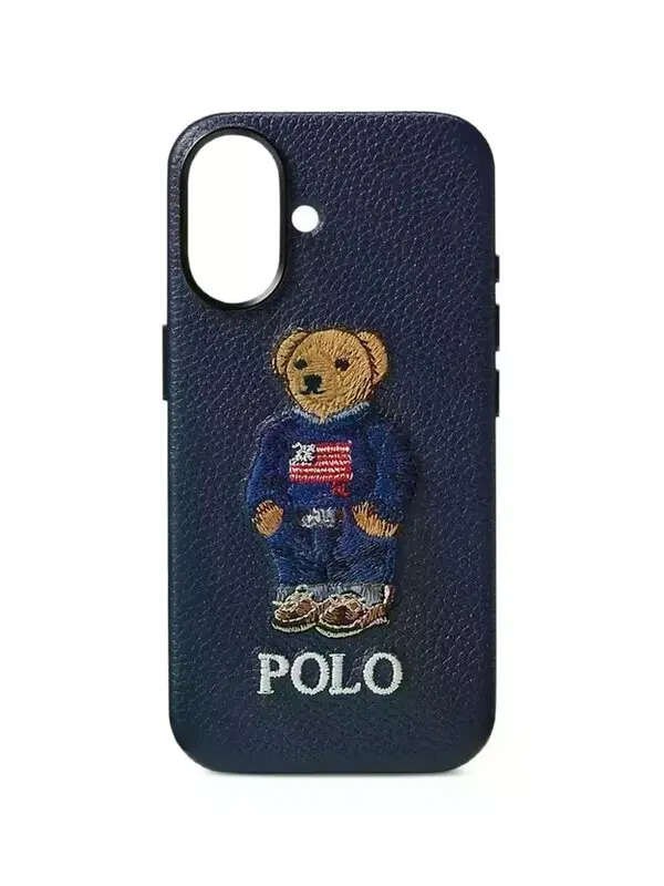 Polo Ralph Lauren Polo Bear Leather Iphone 16 Case - Blue