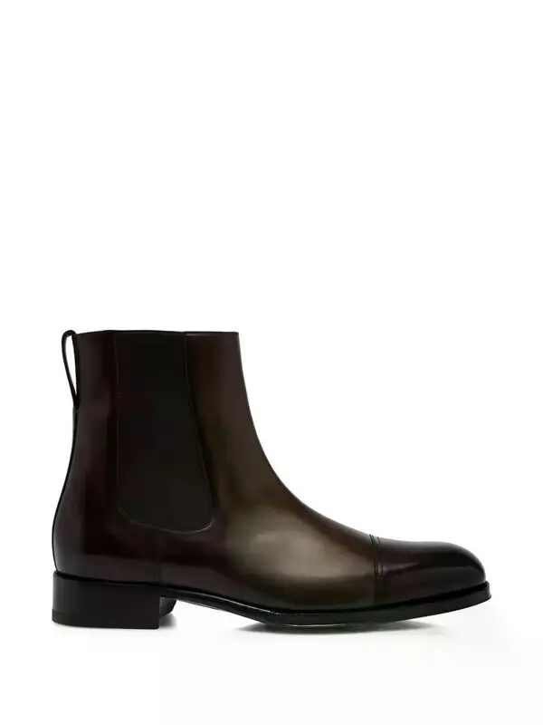 TOM FORD Edgar Leather Chelsea Boots - Brown