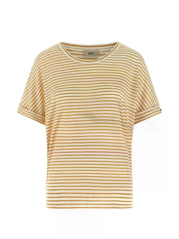Herno Striped Cuffed-sleeves T-shirt - Neutrals