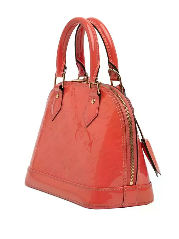 LOUIS VUITTON 2015 Monogram Vernis Alma Bb Satchel - Orange