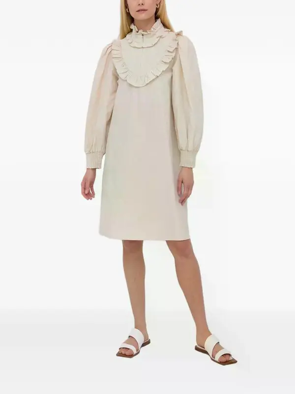GESTUZ Ruffled-collar Midi Dress