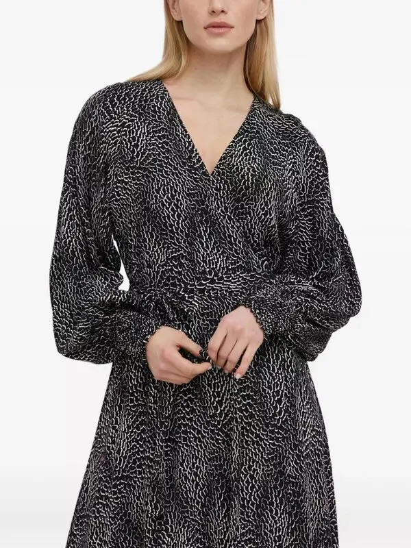 GESTUZ Patterned V-neck Midi Dress