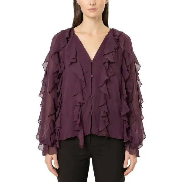 AREA STARS Flyn Ruffle Blouse - Purple