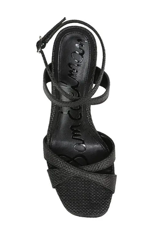 Sam Edelman Ankle Strap Wedge Sandal - Black