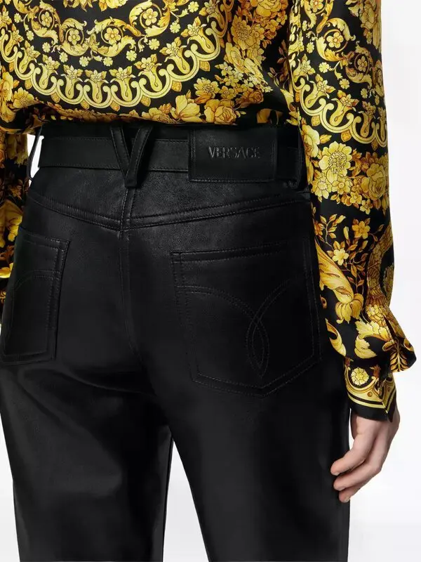 Versace Leather Trousers - Black