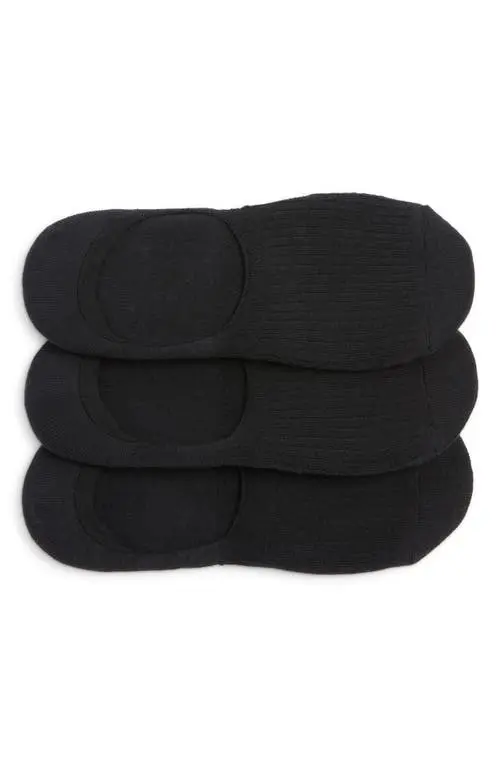 Nordstrom 3-pack Cotton Blend No-show Liner Socks - Black