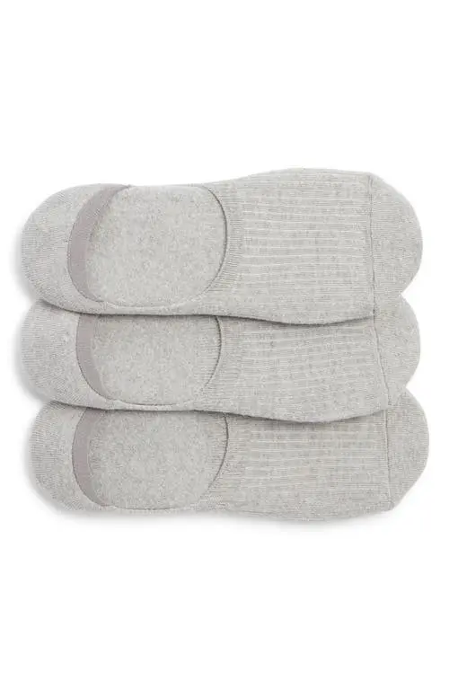 Nordstrom 3-pack Cotton Blend No-show Liner Socks - Grey Heather