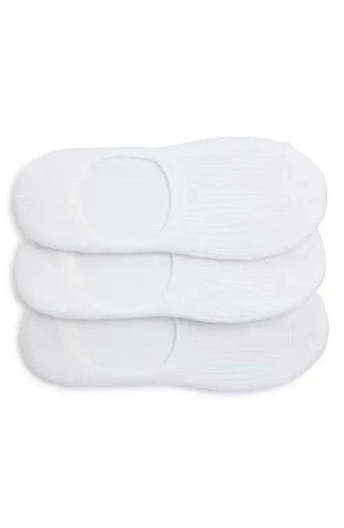 Nordstrom 3-pack Cotton Blend No-show Liner Socks - White