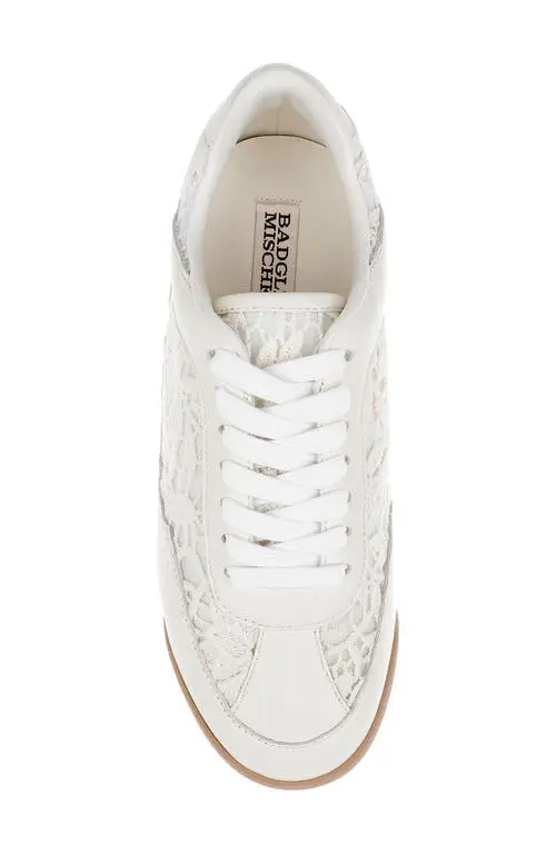 Badgley Mischka Wylie Low Top Sneakers - Cream Crochet