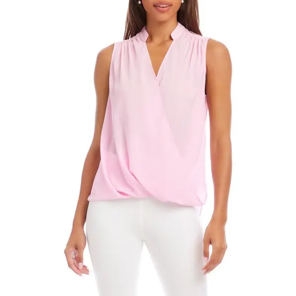 Karen Kane Sleeveless Crepe Top - Pink