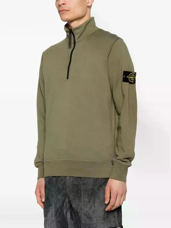 Stone Island Long-sleeve Half Zip Sweatshirt - Green