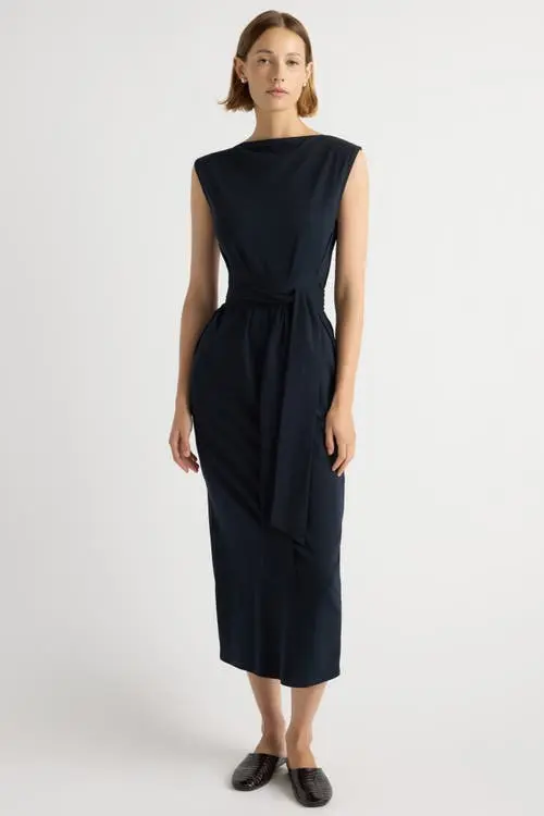 Modern Citizen Edina Tie-front Slit-neck Dress
