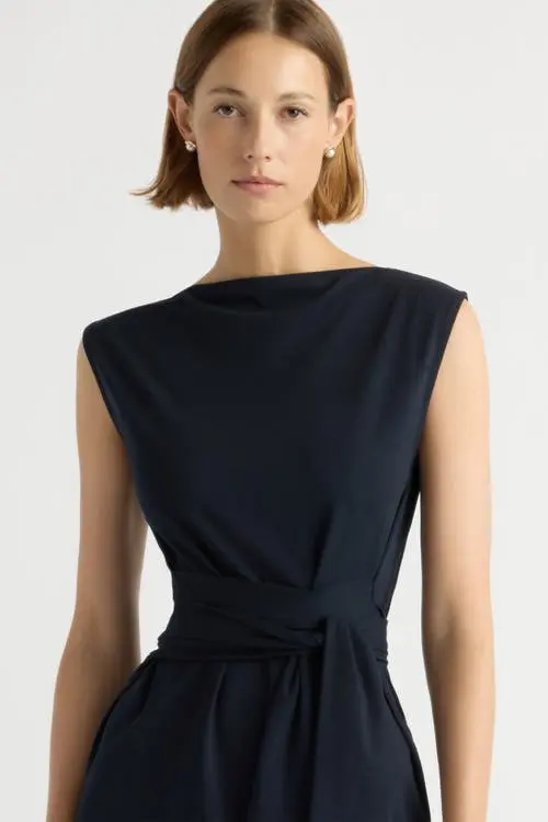 Modern Citizen Edina Tie-front Slit-neck Dress