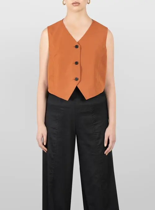 LAURA APARICIO Drill Gillet Top - Orange