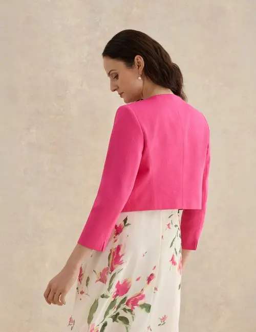 HOBBS LONDON Elize Crepe Jacket - Bright Pink