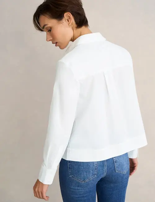 HOBBS LONDON Andie Long Sleeve Button Up Shirt - White