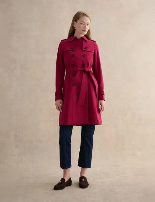 HOBBS LONDON Skylar Belted Trench Coat - Beetroot Pink